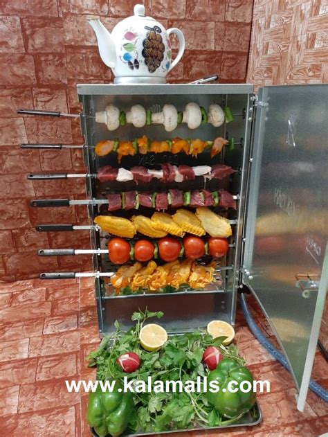 کباب پز دادلیسان 14 سیخه موتور دار بدون دود ایستاده مدل هدیه،2020