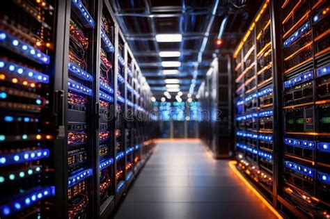 Computer Network Server Room Data Communications Technology Wiring Cables Stock Illustration