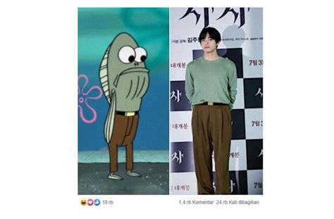 Bikin Gemas V Bts Tampil Ala Kartun Di Spongebob Squarepants