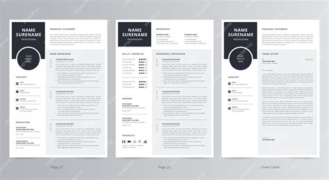 Современное резюме или резюме и шаблон сопроводительного письма Премиум векторы