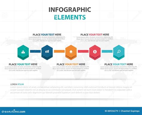 Abstract Colorful Hexagon Business Timeline Infographics Elements Presentation Template Flat