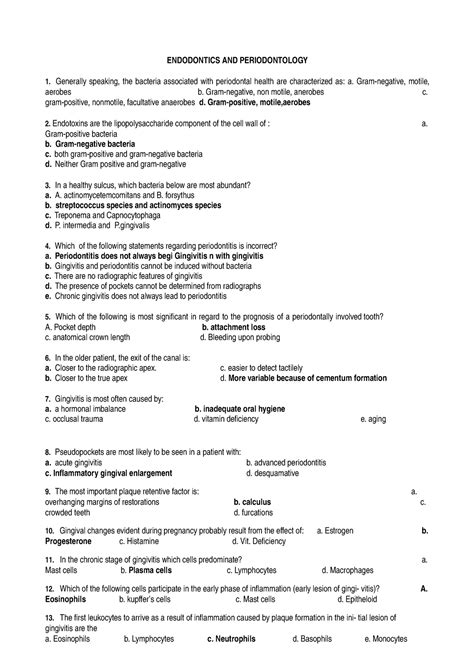 Endodontics AND Periodontology I ENDODONTICS AND PERIODONTOLOGY 1 Generally Speaking The