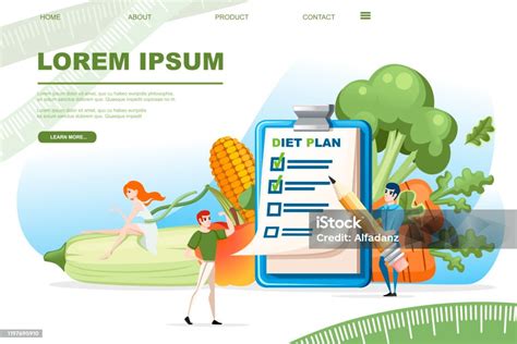 흰색 배경에 야채 플랫 벡터 일러스트와 연필 다이어트 개념을 들고 체크리스트와 남자 클립 보드 다이어트 계획 건강관리와 의술에 대한 스톡 벡터 아트 및 기타 이미지 Istock