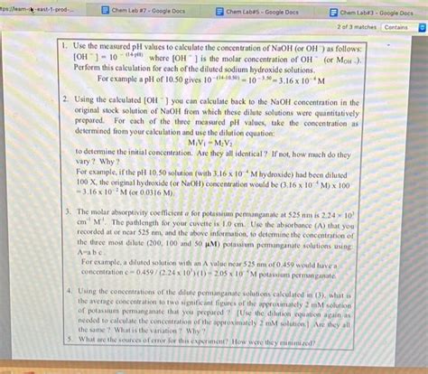 Use The Measured PH Values To Calculate The Chegg Com