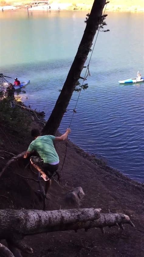 Dad Falls Off Rope Swing Jukin Media Inc