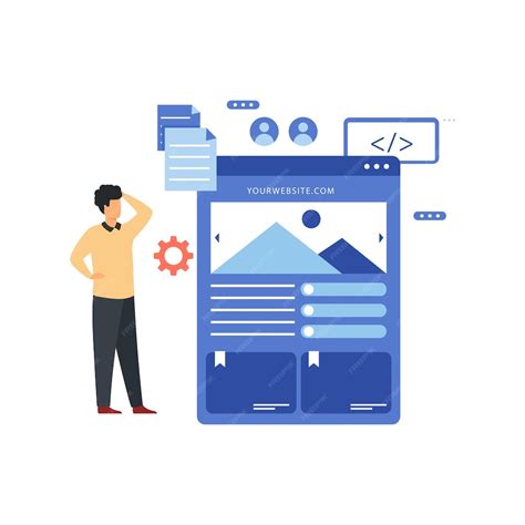 Un Chico Está Programando Un Sitio Web Vector Premium