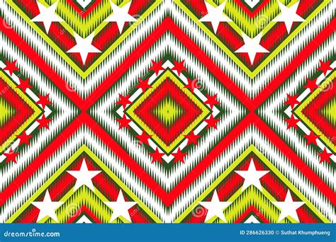 Seamless Design Pattern Traditional Geometric Zigzag Pattern Green Stock Illustration