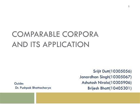 Ppt Comparable Corpora And Its Application Powerpoint Presentation
