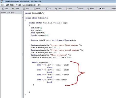 Como Hacer Una Calculadora Simple En Java Paso 6 Construir Nuestra Instrucción Switch