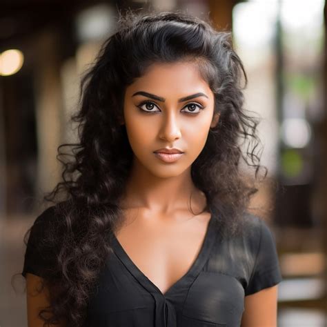 Premium Photo Radiant Elegance Portrait Of A Beautiful Sri Lankan Girl