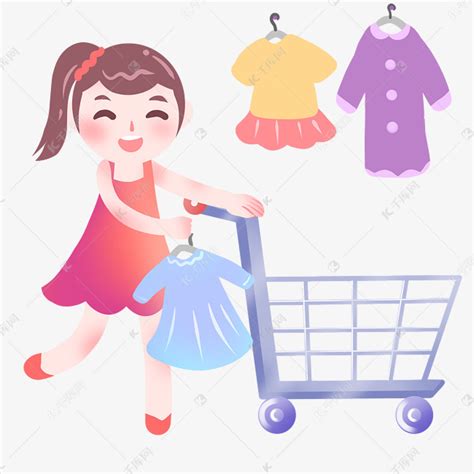 买衣服的小女孩 素材图片免费下载 千库网