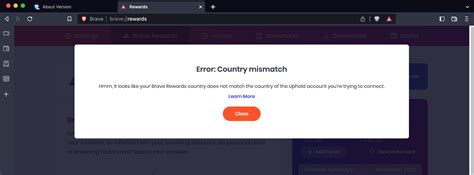 Update Error Different Account Region Error Modal Text · Issue 25918 · Bravebrave Browser