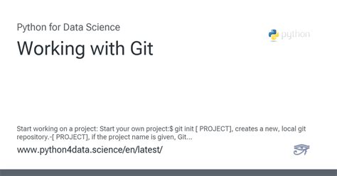 Working With Git Python For Data Science