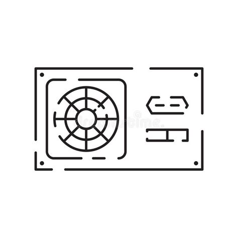 Computer Hardware Line Icon Graphic Card Or Processor And Ram Gpu Or