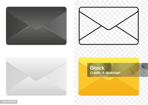 검은 색 노란색 흰색 및 흰색과 투명 한 배경에 다른 색상의 빈 봉투 봉투에 대한 스톡 벡터 아트 및 기타 이미지 봉투