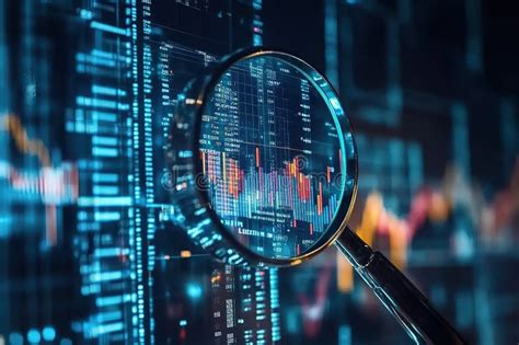 Data Analysis Unveiling Insights With Magnifying Glass Over Digital Graphs And Charts