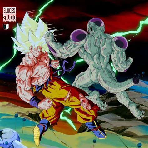 Elᴜᴄᴇs Sᴛᴜᴅɪᴏ On Instagram 🔥goku Ssj Vs Freezer 100 🔥🔥 Old Commission I Made For Ju