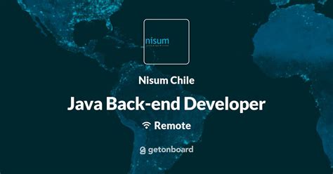 Java Back End Developer At Nisum Latam Remote Work From Home Get On Board