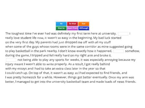 Discourse Markers 1 Linkers Complete The Sentence