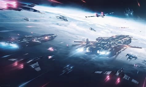 Sci Fi Space Battle Wallpaper