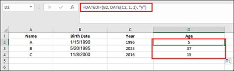 how to calculate age in excel [formulas with examples]