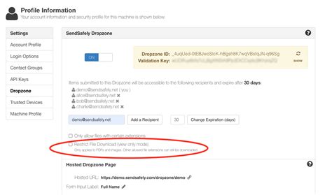 View Only Dropzone Setting To Restrict File Downloads
