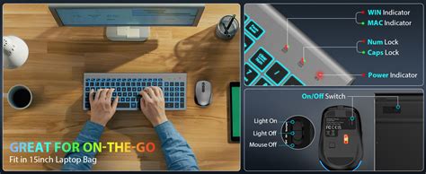 Sablute Wireless Keyboard And Mouse Combo Backlit Compact Quiet Keyboard With Rgb Mouse