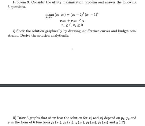 21 22 Problem 3 Consider The Utility Maximization