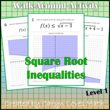 Graphing Square Root Inequalities Walk Around Activity By Caryn Loves Math