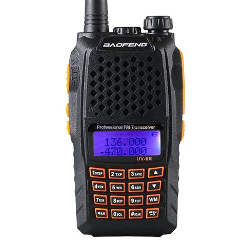 Baofeng UV 6r Dual Band Antenna Emergency Alert LED Flashlight FM Wireless Walkie Talkie