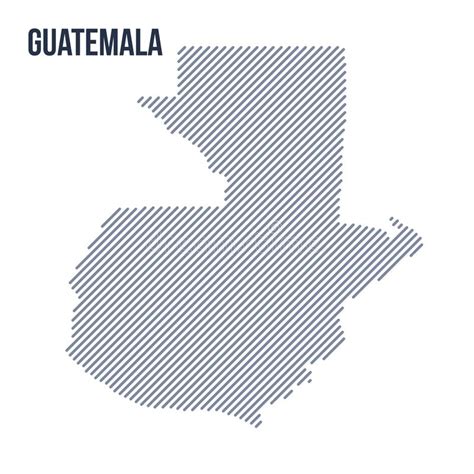 Vector Abstract Hatched Map Of Guatemala With Oblique Lines Isolated On A White Background