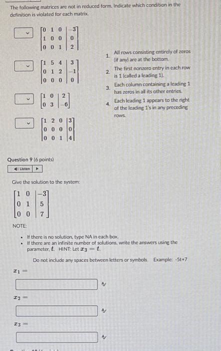 Determine If The Matrix Is In Reduced Form If Not Chegg