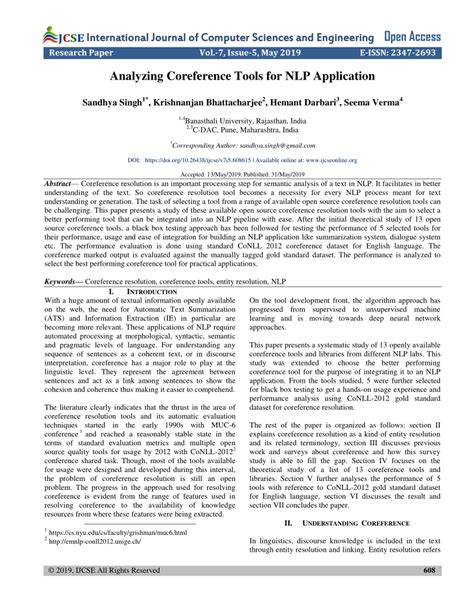 PDF Analyzing Coreference Tools For NLP Application