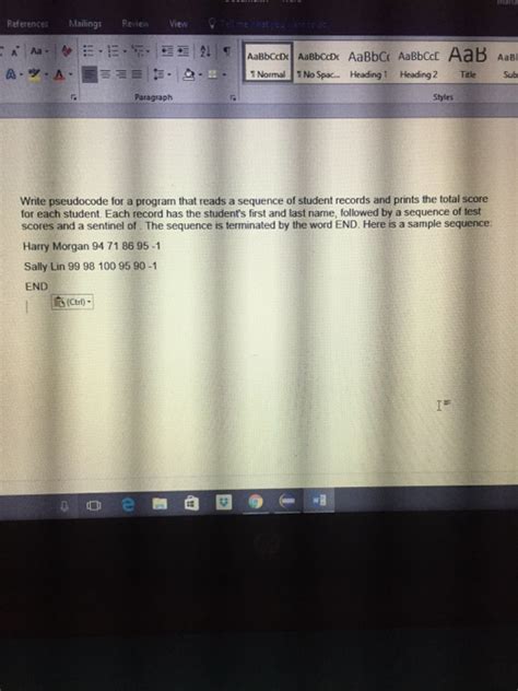 Solved Write Pseudocode Tor A Program That Reads A Sequence