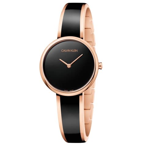 Reloj Calvin Klein Mujer SEDUCE K4E2N611 Acero Oro Rosa Esfera Negra