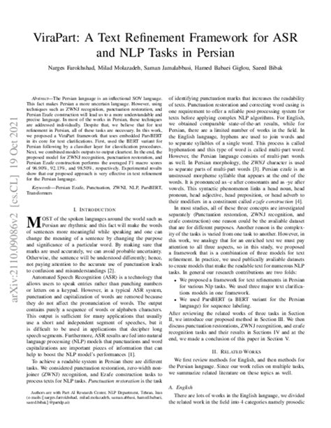 Pdf Virapart A Text Refinement Framework For Asr And Nlp Tasks In