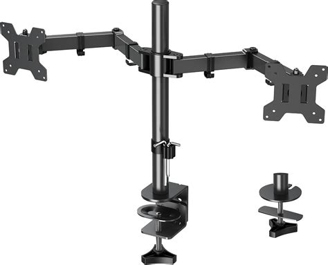 Duronic Monitor Arm Stand DM Triple Gas Powered PC Desk Mount BLACK Height Adjustable
