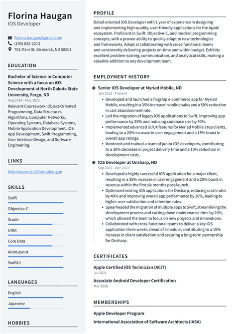 Snapchat Ios Developer Resume Examples Resumecat