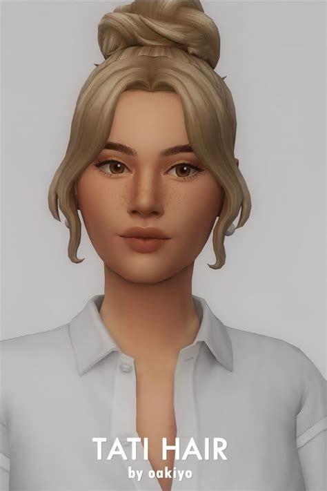 Tati Sims 4 Bun Hair Cc Maxis Match In 2024 Sims Hair Sims Sims 4