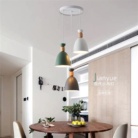 北欧吊灯单头现代简约咖啡厅饭厅创意个性三头餐厅灯吧台小吊灯具虎窝淘