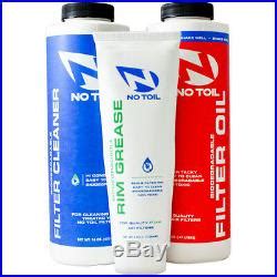 No Toil Air Filter Triple Pack Oil Cleaner Rim Grease Motocross Mx Off Road Bike Motorcycle