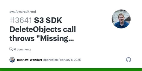 S3 Sdk Deleteobjects Call Throws Missing Required Header Exception
