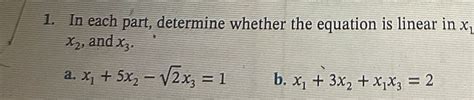 Solved In Each Part Determine Whether The Equation Is