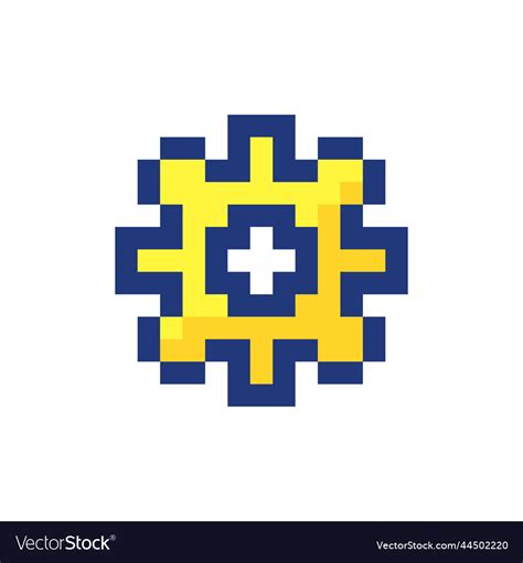 Settings Gear Pixelated Rgb Color Ui Icon Vector Image