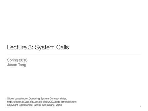 Lecture 3 System Calls