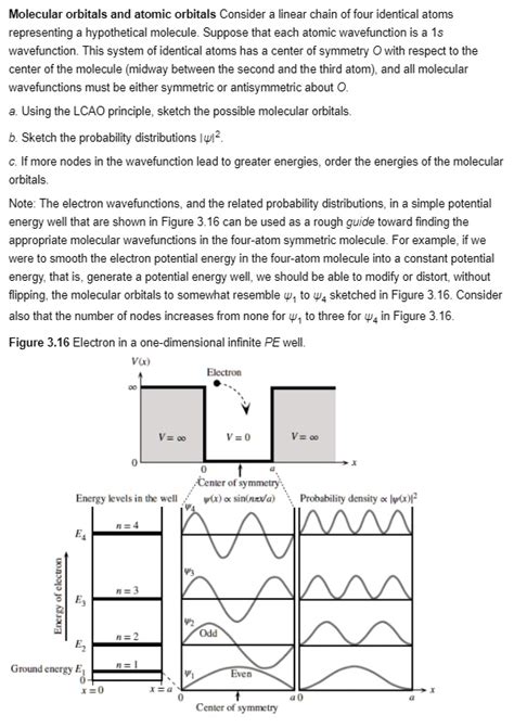 solved molecular orbitaba and atomic orbital consider linear chain of