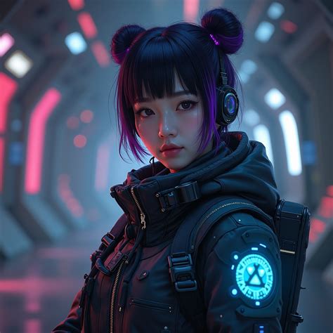 Korean Female Hacker In Future Galaxy Stable Diffusion Online
