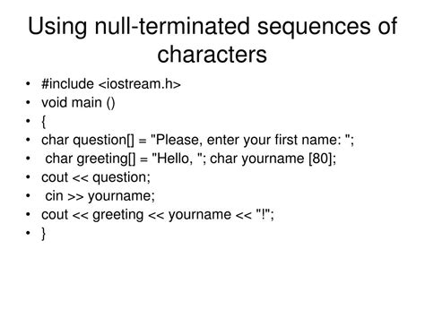 Ppt Exploring Character Sequences And Arrays In Programming Powerpoint Presentation Id6166030