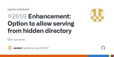 Enhancement Option To Allow Serving From Hidden Directory · Issue 2659 · Jupyternotebook · Github