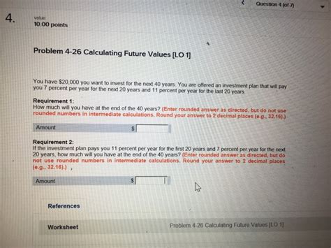 solved kquestion 4 ot 7 4 value 10 00 points problem 4 26